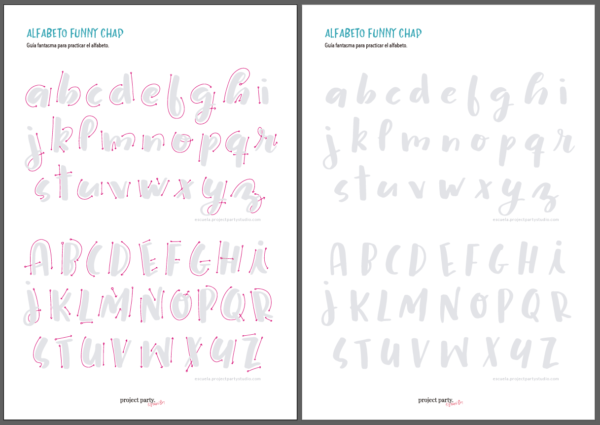 Plantilla descargable de lettering para niños | Escuela Project Party