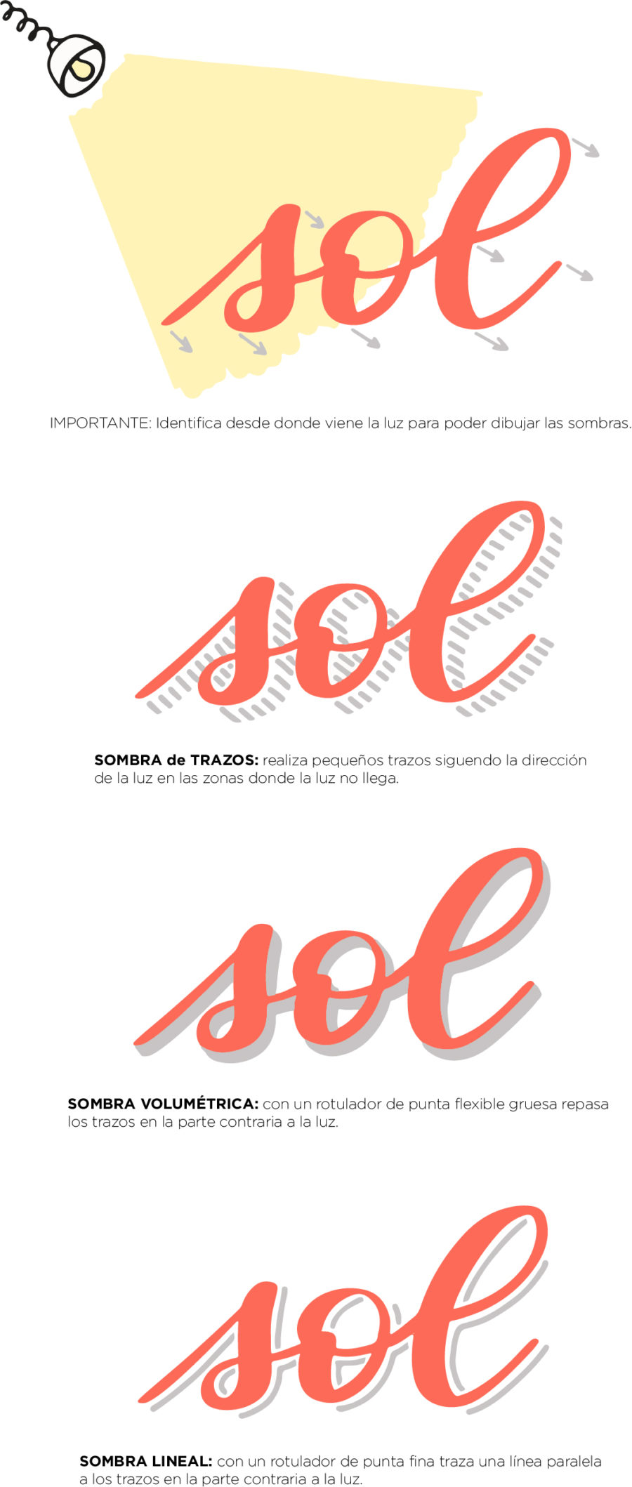 Cómo poner sombra en tus letras: 3 maneras | Escuela Project Party